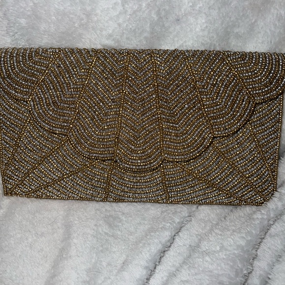 Lulus | Bags | Vintage Beaded Gold Lulus Clutch Style No Rd00 Made In ...